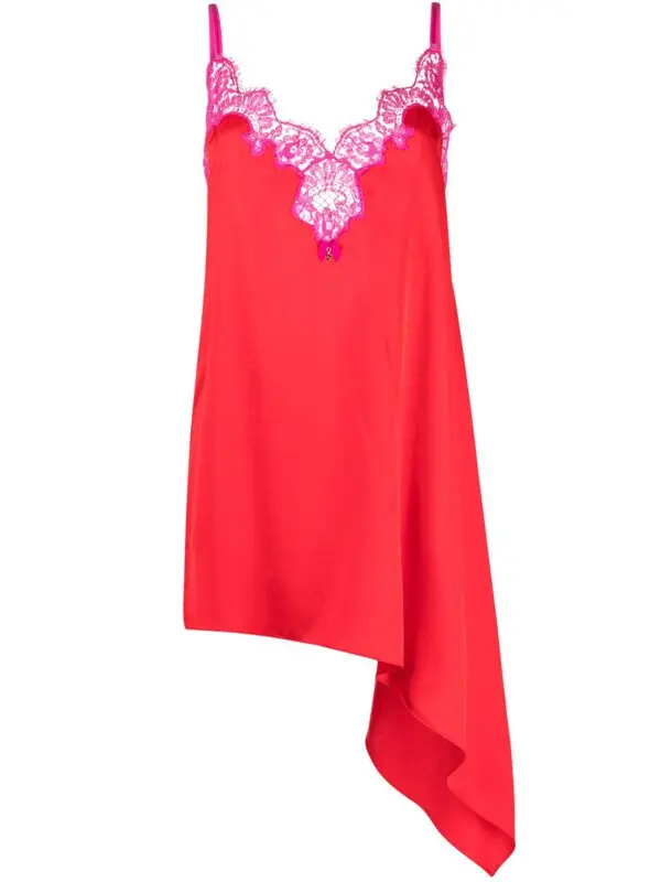 Dsquared2 Lace-trimmed Satin Slip Dress - Red