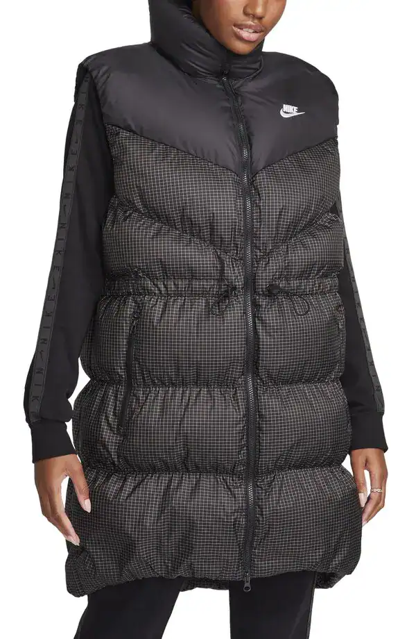 Nike Sportswear Windpuffer Therma-fit Long Puffer Vest - Platinum ...