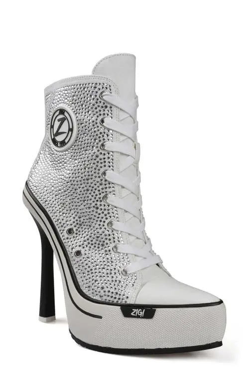 ZIGI Adiel Platform Bootie - Off White Canvas