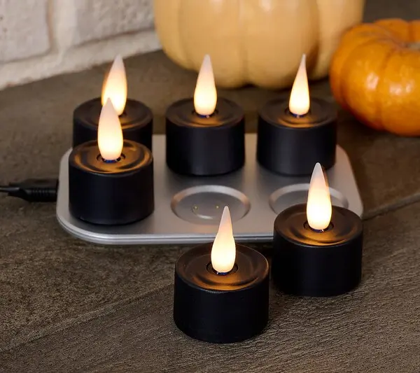 HOMEBLISS Home Bliss S/6 Tealights W/rechargable Base & Remote