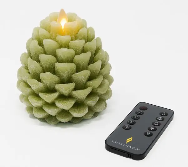 LUMINARA 4.5 Tall Pinecone Figural Flameless Candle