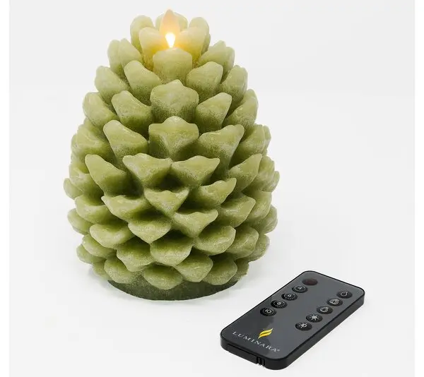 LUMINARA 6.5' Tall Pinecone Figural Flameless C Ndle