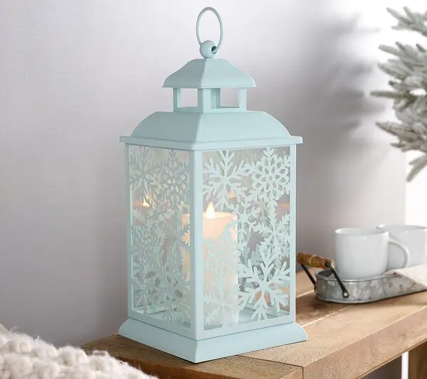 VALERIE PARR HILL In/outdoor 16.5 Snowflake Lit Metal Lanternby Valerie
