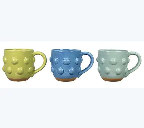 YOUNG'S INC. Young's Inc Set Of 16-oz Ceramic Large Hobn Ail Mugs