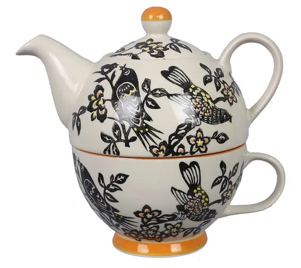 YOUNG'S INC. 3-piece Stoneware Teapot/cup Set