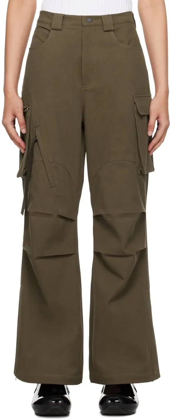 Fax Copy Express Slit-Hem Cargo Trousers - Brown - 60% Off 