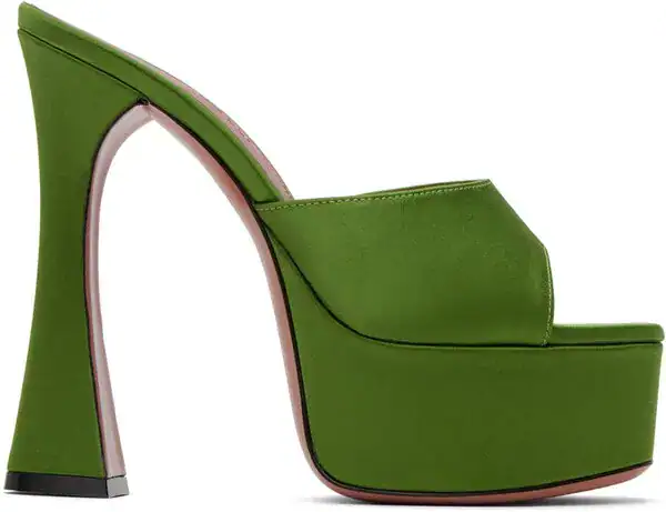 Amina Muaddi Dalida 140 Heeled Sandals - Moss - 61% Off | Editorialist