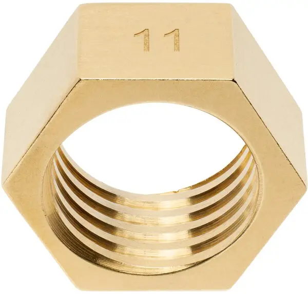 MAISON MARGIELA Gold Nut Wide Ring - 950 Yellow Gold Plat | Editorialist