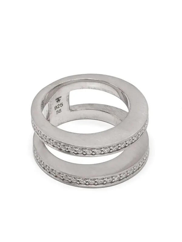 Tom Wood Vault Double Zirconia Ring