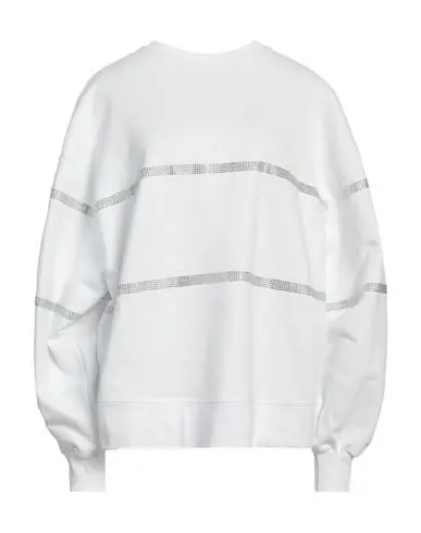 Gcds Fleece Sweatshirt With Crystals - White