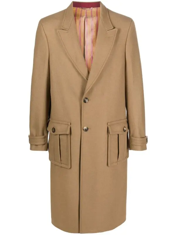 Etro Single-breasted Wool-blend Coat - Neutrals