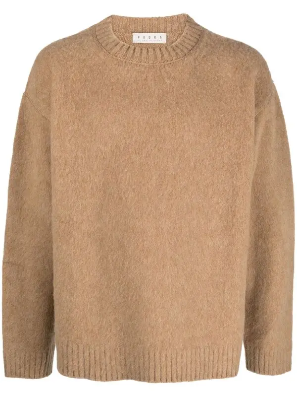 PAURA Ribbed-trim Virgin Wool Jumper - Neutrals