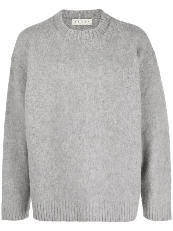 PAURA Ribbed-trim Virgin Wool Jumper - Grey