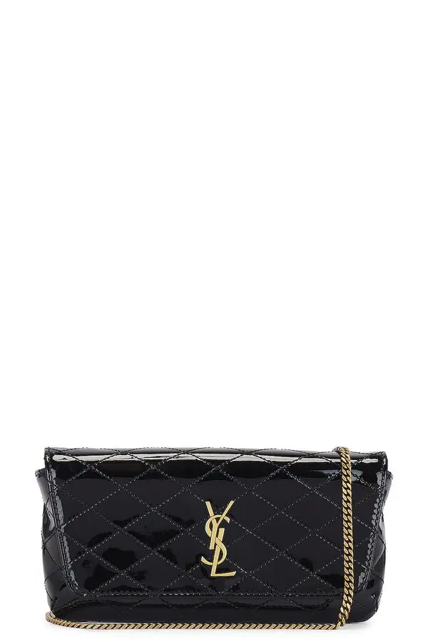 Saint Laurent Gaby Chain Phone Holder Bag In Black - Noir