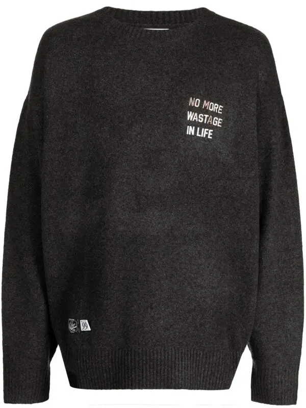 Izzue Slogan-print Crew-neck Jumper