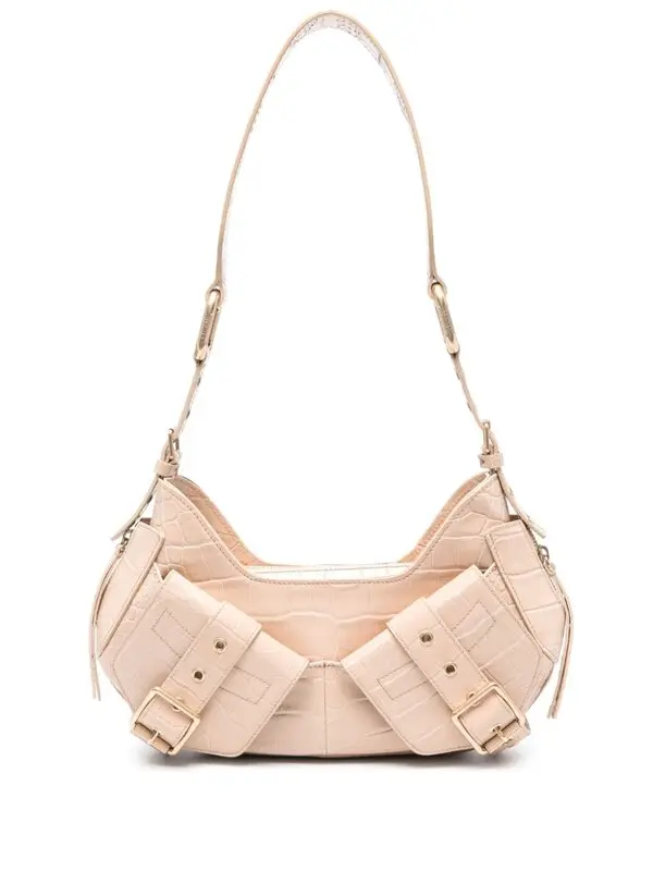 BIASIA Y2k Crocodile-embossed Leather Bag - Neutrals