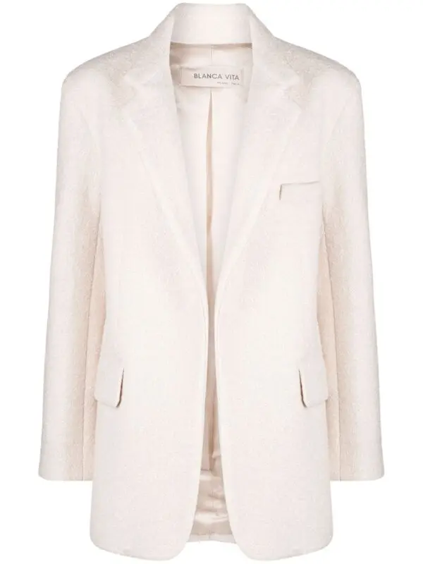 BLANCA VITA Notched-lapels Blazer - Neutrals
