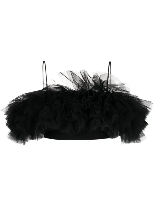 David Koma Ruffle Sleeveless Crop Top