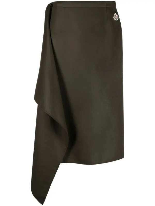 Moncler Wool-cashmere Midi Wrap Skirt