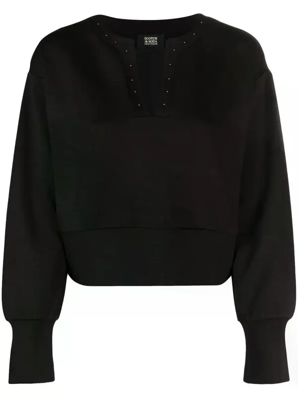 Scotch & Soda Bead-embellished V-neck Sweatshirt