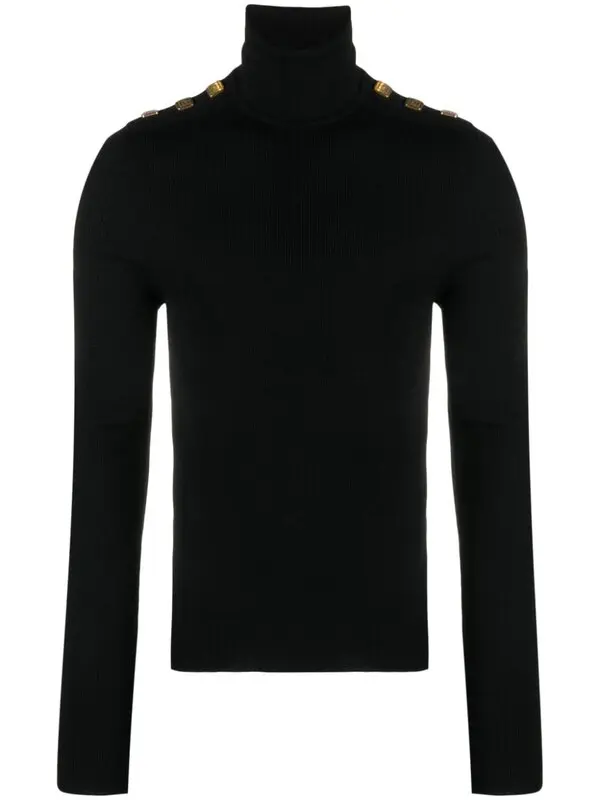 Balmain Decorative-buttons Wool Jumper - Black