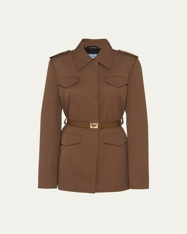 Prada Gabardine Belted Jacket