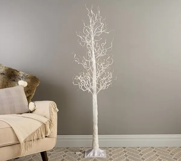VALERIE PARR HILL As Is 5' Indoor/outdoor Twinkling Birch Treeby ...