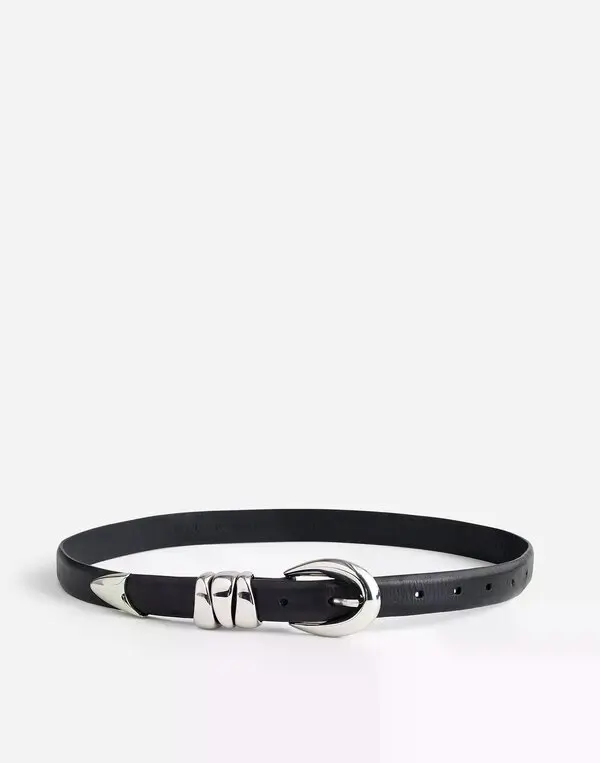 Madewell Leather Belt With Metal Buckle - True Black