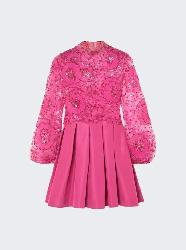 Valentino Garavani Embellished Long Sleeve Mini Dress In Pink - 80% Off |  Editorialist