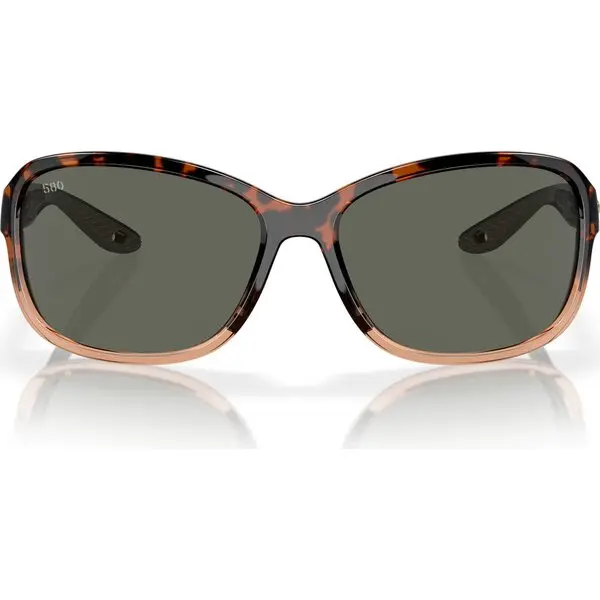 COSTA DEL MAR Seadrift 60mm Polarized Square Sunglasses - Grey Tort