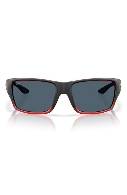 COSTA DEL MAR Tailfin Polarized Rectangle Sunglasses - Red Sky/ Gray 580p