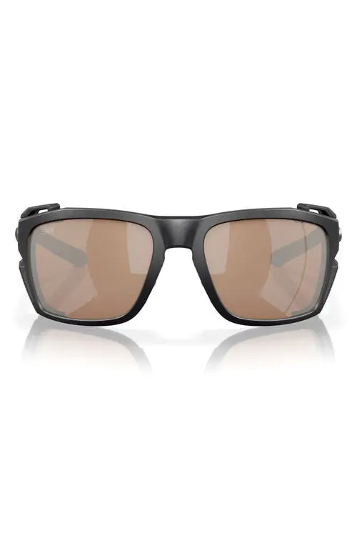 COSTA DEL MAR King Tide 8 60mm Polarized Rectangle Sunglasses - Copper Silver Mirror