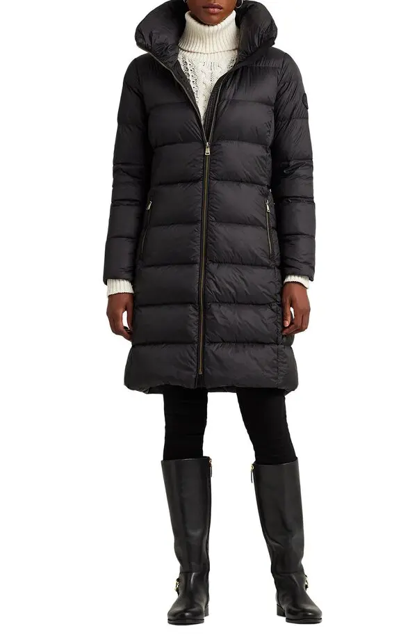 Ralph Lauren Hooded Down Puffer Coat - Classic Camel | Editorialist
