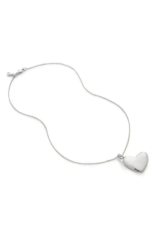 Monica Vinader Recycled Heart Locket Pendant Necklace - Sterling Silver