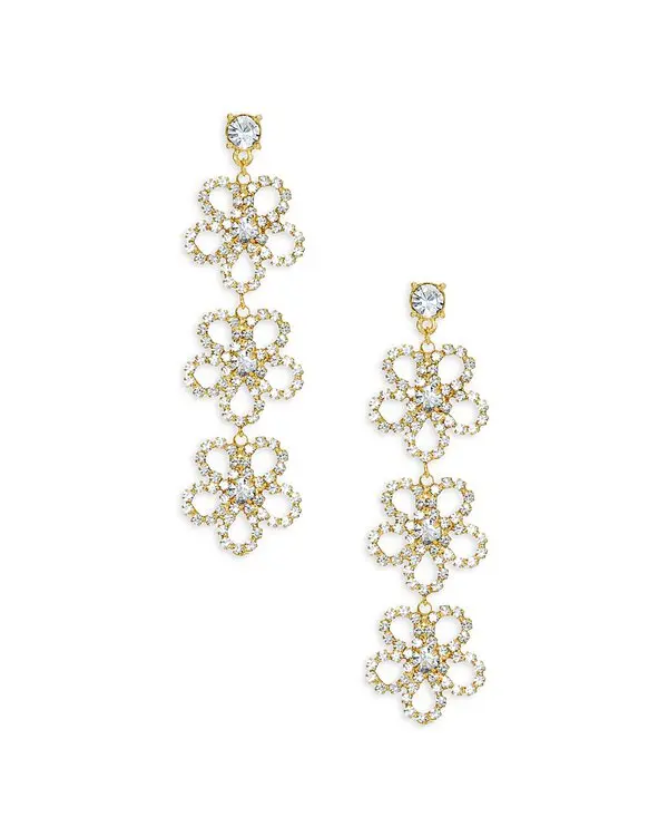 Ettika Crystal Flower Drop Earrings