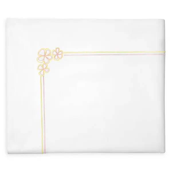 SFERRA Fiorina Flat Sheet, Twin - White/carnation