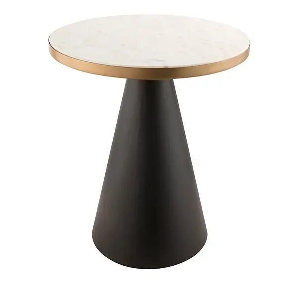 TOV FURNITURE Richard Marble Side Table - Black And White