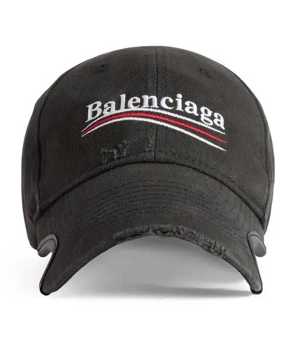 Balenciaga Cut-Out Logo Cap - Black | Editorialist