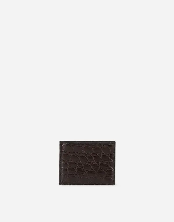 Dolce & Gabbana Bifold Wallet In “fianchi Cocco” Crocodile Skin - Brown