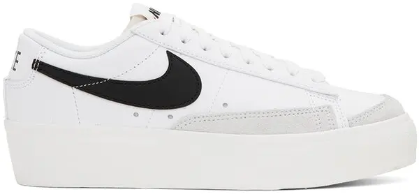 Nike White & Black Blazer Low Platform Sneakers - White/black-sail ...
