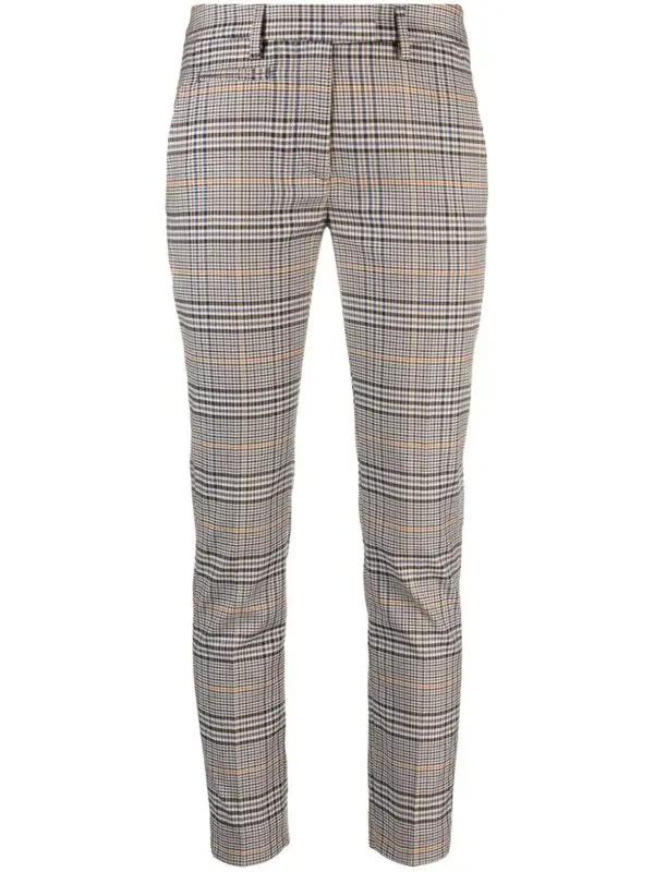 DONDUP Perfect Checked Crop Trousers - Grey