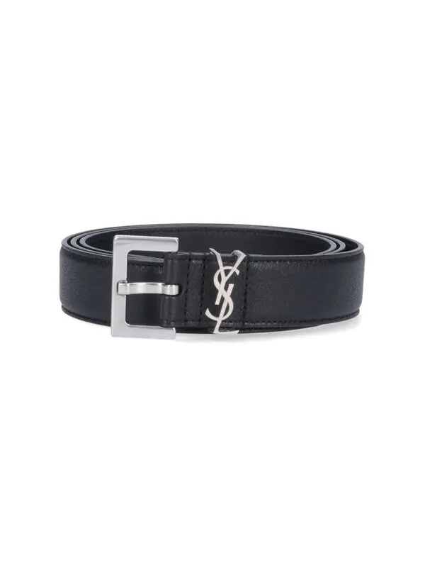Saint Laurent Leather Belt - Black