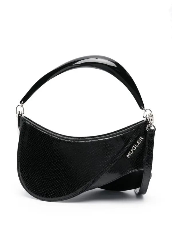MUGLER Spiral Curve Leather Tote
