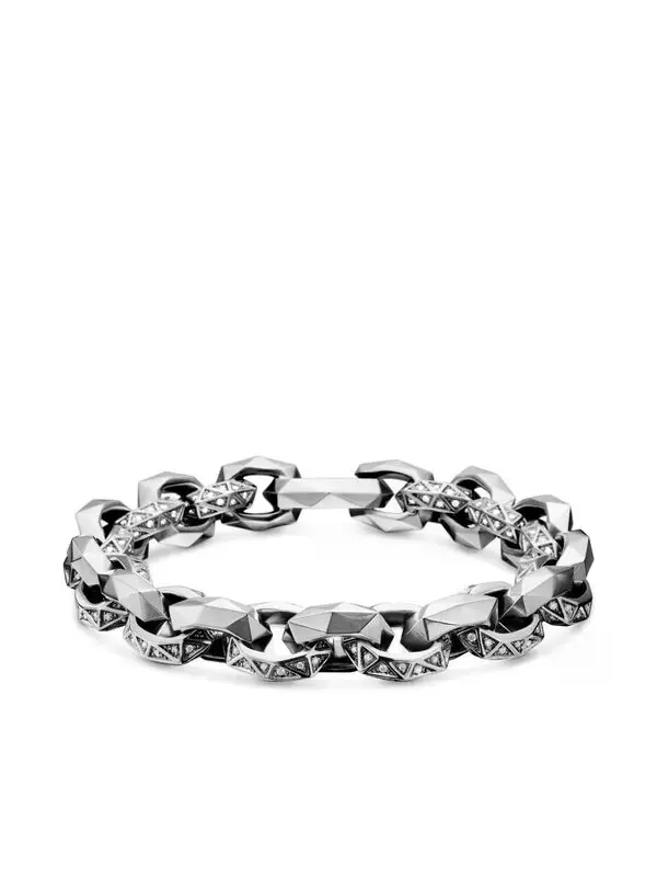 David Yurman Sterling Diamond Link Bracelet - Silver
