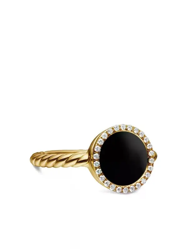 David Yurman 18kt Yellow Onyx And Diamond Ring - Gold