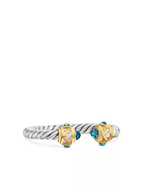 David Yurman 14kt Yellow Gold And Sterling Renaissance Ring - Silver