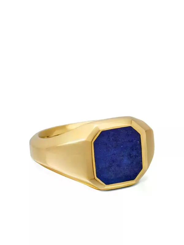 David Yurman 18kt Yellow Lapis Lazuli Signet Ring
