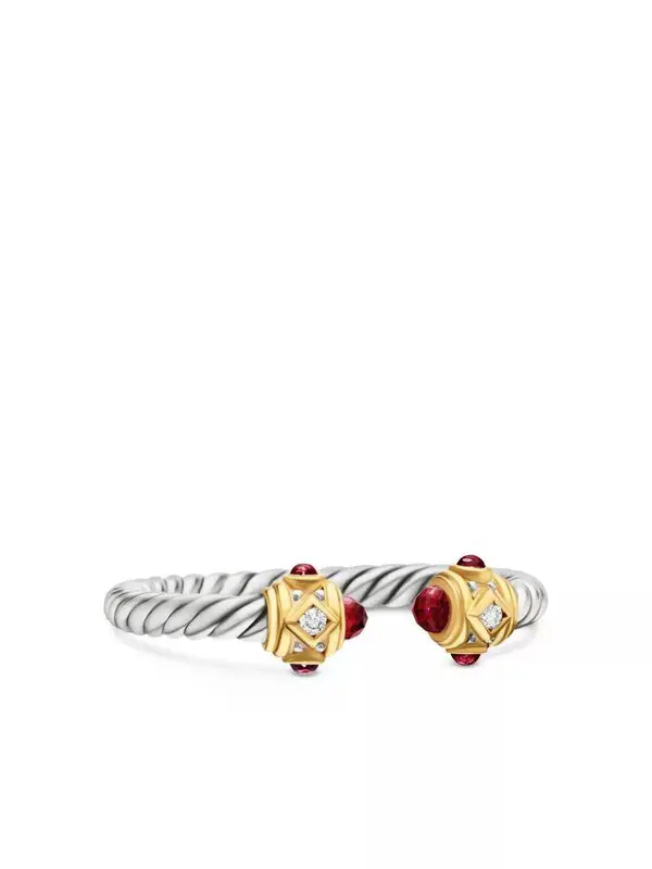 David Yurman 14kt Yellow Gold And Sterling Renaissance Ring - Silver
