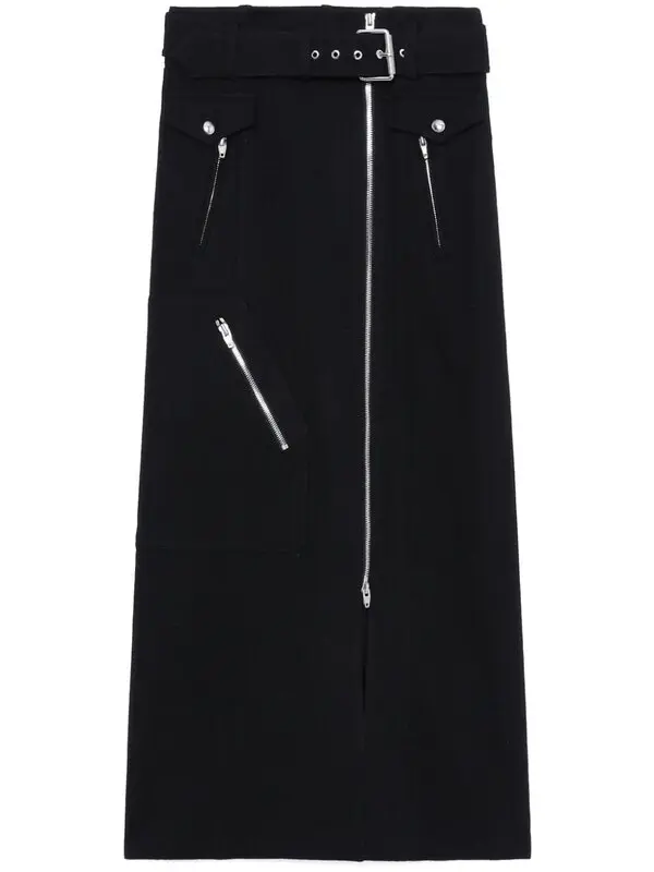 JUUN.J High-waisted Midi Skirt With Zip Detail
