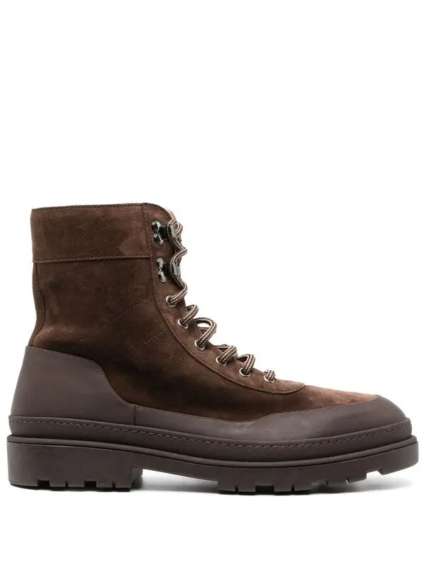 Brunello Cucinelli Lace-up Suede Ankle Boots